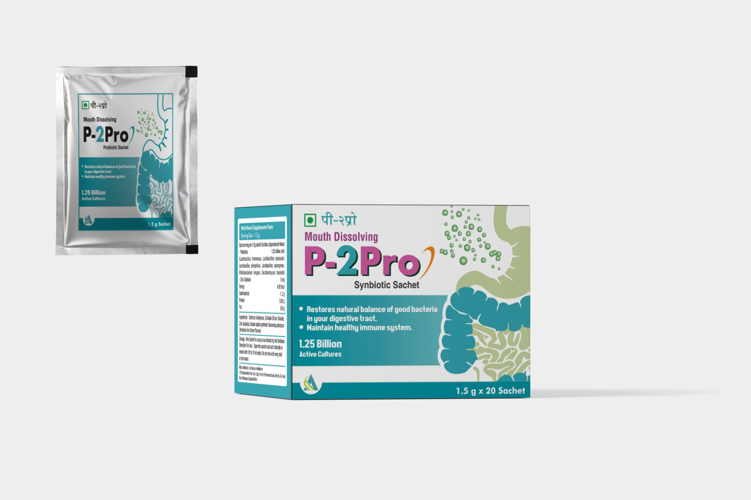 Probiotic 1.25 Billion Cells prebiotic and probiotic Sachet (Mouth ...